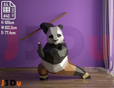 Kung Fu Panda Papercraft Pdf Template For Office Room Decor Diy