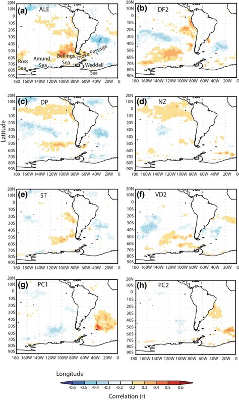 Spatial Correlation Maps Between January To February All Sites Except