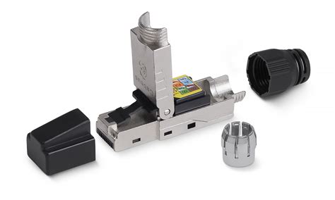 Cabeus 8P8C-SH-C6+ -TWP Коннектор с фиксатором кабеля и колпачком RJ-45 ...
