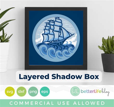 Ocean Ship Waves Shadow Box Svg Cut File Better Life Blog