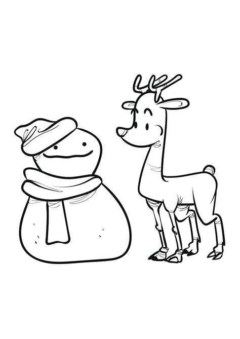루돌프와 눈사람 색칠공부 도안 무료 색칠공부 도안