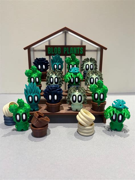 3d Printed Blob Plants Cute Succulent And Cactus Figures Twisting Plant Pot Greenhouse