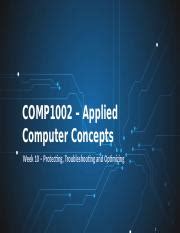 Lecture 10 Protecting And Troubleshooting Pptx COMP1002 Applied