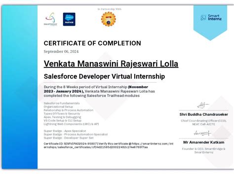 Manaswini Lolla On Linkedin Salesforce Developer Certificate