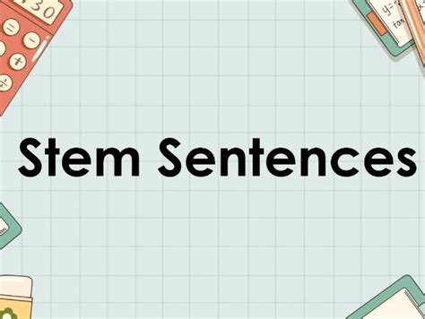 Maths Stem Sentences Training Teaching Resources