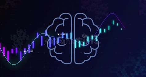 Brain Outline With Financial Data Processing Animation Over Stock