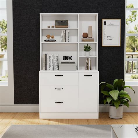 Wishdor Vitrine Beistellschrank Vorratsschrank Verstellbare