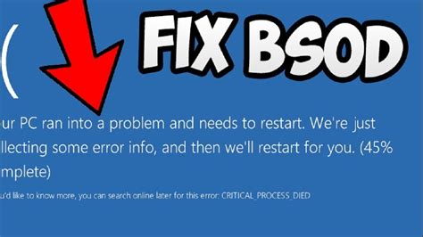 How To Easily Fix Bsod Critical Process Died Error Youtube