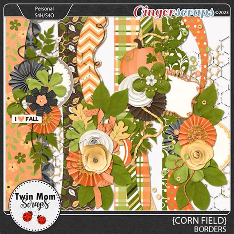 Gingerscraps Embellishments Corn Field Borders By Twin Mom Scraps