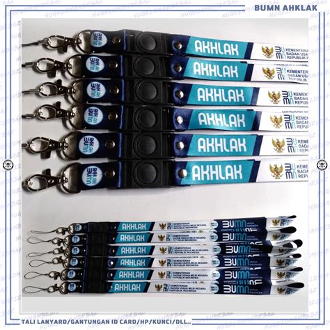 Jual TALI LANYARD GANTUNGAN ID CARD HP KUNCI BUMN AKHLAK Shopee Indonesia