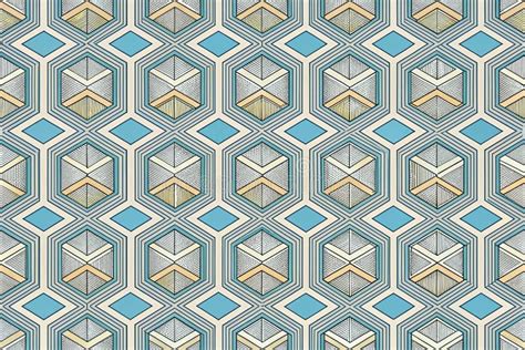 Geometric Pattern With Interlocking Lines Forming Hexagonal Shapes