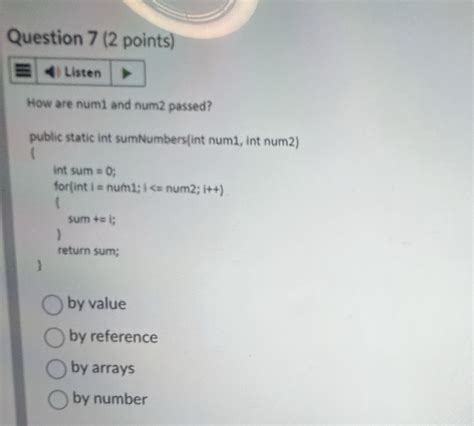 solved question 7 2 ﻿points how are num1 ﻿and num2