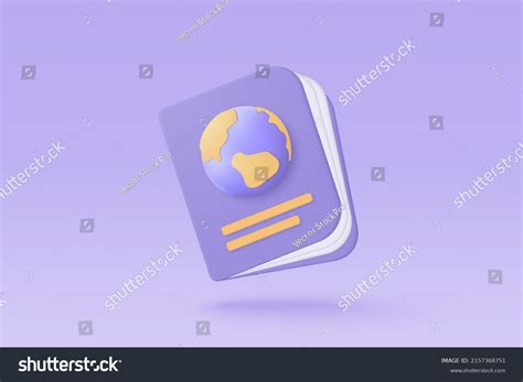 3d Passport Identification Document Icon Tourism Stock Vector Royalty