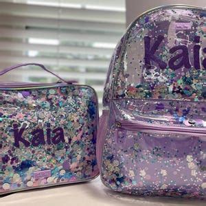 Personalized Clear Confetti Backpack And Lunchbox Back To School For