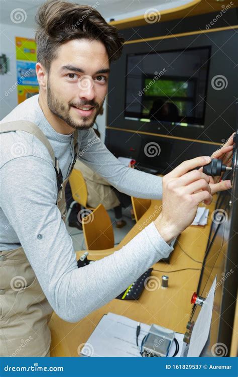 Man Fixing Computer Stock Image Image Of Chip Electricity 161829537