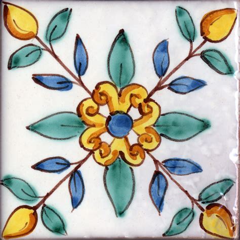 Piastrella Siciliana Di Caltagirone Decorata A Mano Serie Sicula Decor