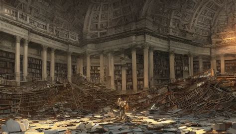 Father And Son Exploring Destroyed Library Of Stable Diffusion OpenArt
