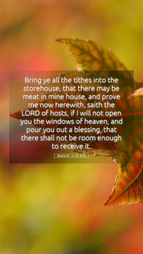 Malachi 3 10 KJV Mobile Phone Wallpaper Bring Ye All The Tithes Into