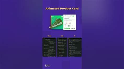 Animated Product Card Using Html Css And Java Script Shorts Viral