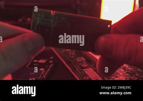 Installing Memory Ram In Computer Motherboard 4k Stock Video Footage Alamy