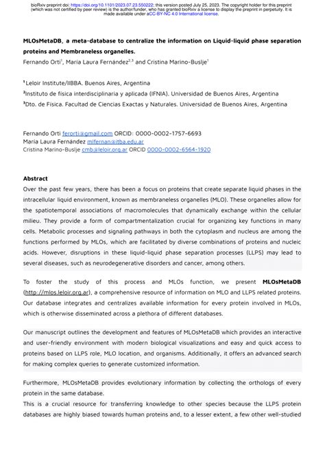 pdf mlosmetadb a meta database to centralize the information on
