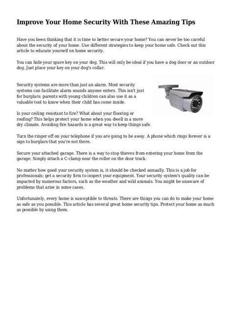 Improve Your Home Security With These Amazing Tips