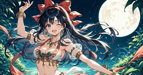 ナコルル ナコルル 月夜の逢瀬でベリーダンスを披露して誘惑しちゃう♪ 天然ぽりんのイラスト Pixiv