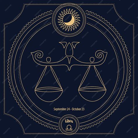 Libra Signo Del Zodíaco Signo Astrológico Del Horóscopo En Un Marco