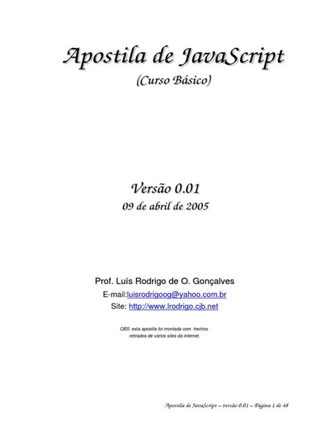 Manual 2 Em 1 Javascript Download Grátis Pdf Script Java Html