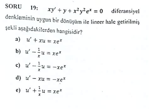 Solved Suru 19 Xy′yx2y2ex0 Diferansiyel Denkleminin