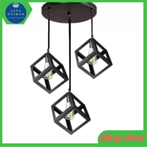 Promo Set Lampu Gantung Kubus 3 Susun 1 In Lampu Gantung Lampu Hias