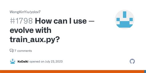 how can i use evolve with train aux py · issue 1798 · wongkinyiu