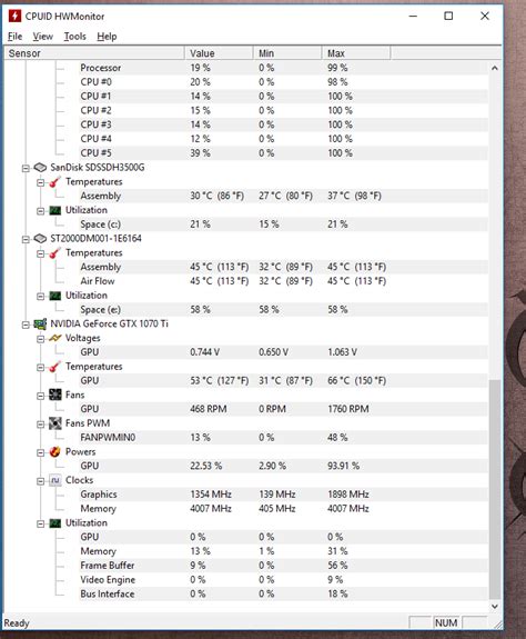 Two Pcs The Same One Showing Hwmonitor Gpu Utilization 0 Techsupport