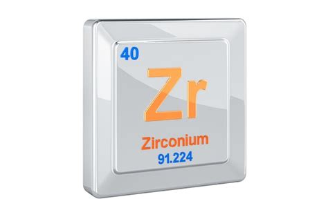 Premium Photo Zirconium Zr Chemical Element Sign 3d Rendering