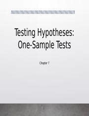 Powerpoint Ch Testing Hypothesis One Sample Pptx Testing