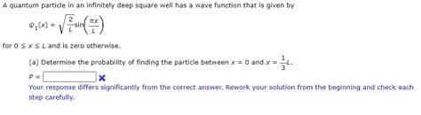 a quantum particle in an infinitely deep square well has a wave