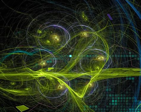 Abstract Digital Fractal Card Template Explosion Dream Blur E Stock Illustration Illustration