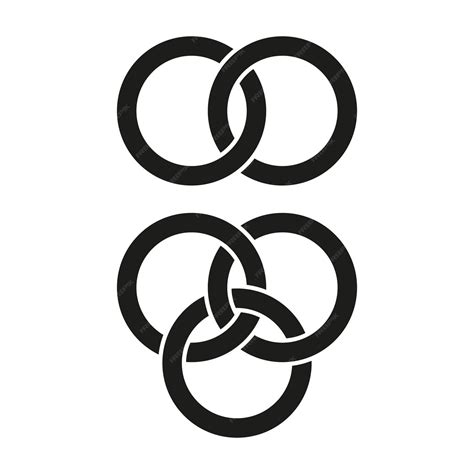 Premium Vector Interlocking Rings Icons Set Black And White Vector Symbols Abstract Geometric