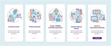 Stocks Types Onboarding Mobile App Page Screen With Concepts 2210118 Vector Art At Vecteezy
