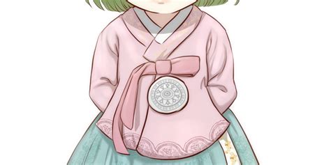 초록머리한복소녀 웹툰 일러스트 포트폴리오