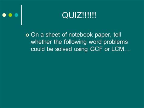 Gcf And Lcm Problem Solving How Can You Tell If A Word Problem Requires