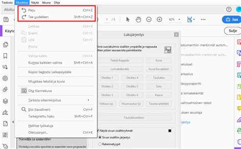 Lukemisjärjestys Työkalu Pdf Tiedostoja Varten Adobe Acrobat Pro