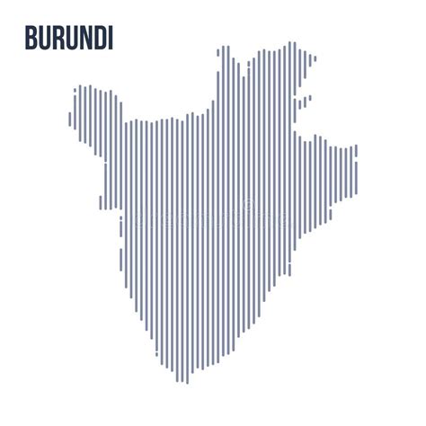 Vector Abstract Hatched Map Of Burundi With Vertical Lines Isolated On A White Background Stock