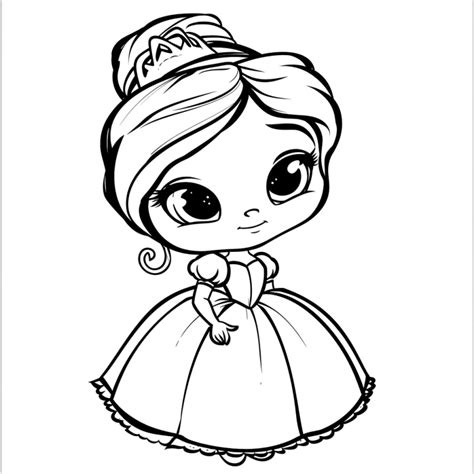 Desenho De Princesa Chibi Fofa Para Colorir