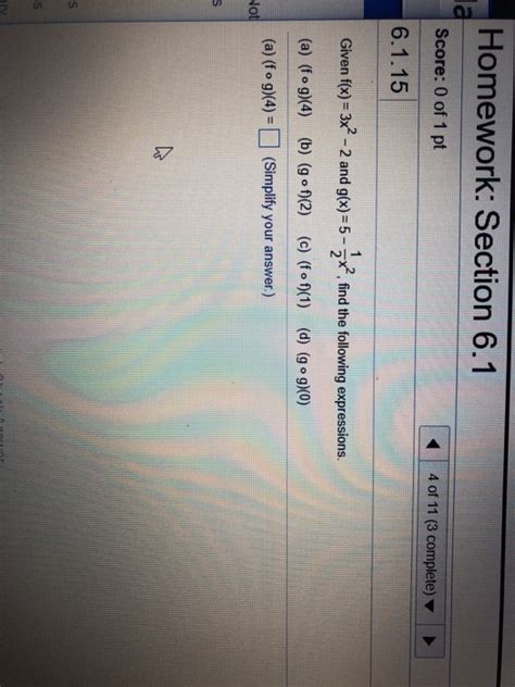 Solved Homework Section 6 1 Score 0 Of 1 Pt 6 1 15 4 Of 11