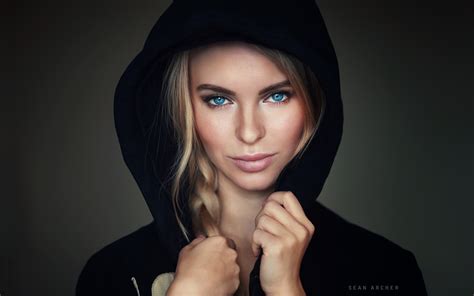 Hair Indoors Blonde Women One Person Blond Hair Sean Archer Blue Eyes Adult Long Hair