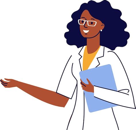 Premium Vector Black African American Female Doctor