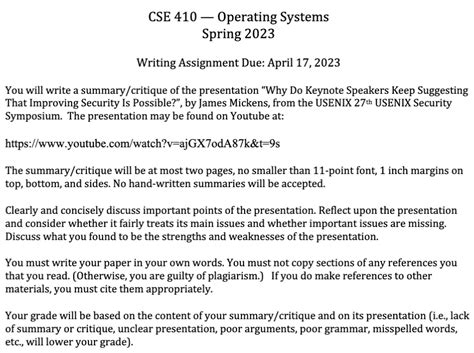 this is the state of os cse 410 while other universities learn the