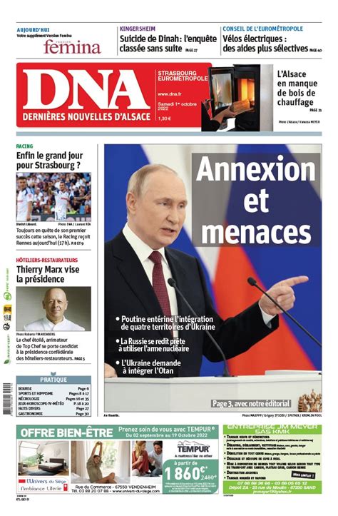 Les Dernières Nouvelles d Alsace N20221001 du 01 octobre 2022 à
