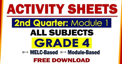 Grade 4 Activity Sheets 2nd Quarter Module 1 Deped Click